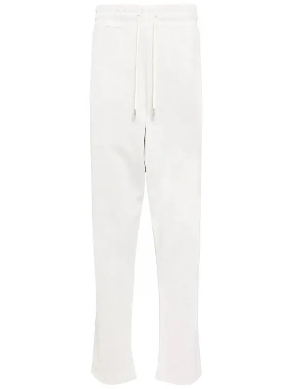 LARDINI Drawstring-waist Straight-leg Trousers - White