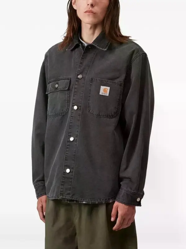 Carhartt Work In Progress Logo-patch Pocket Shirt - Grey