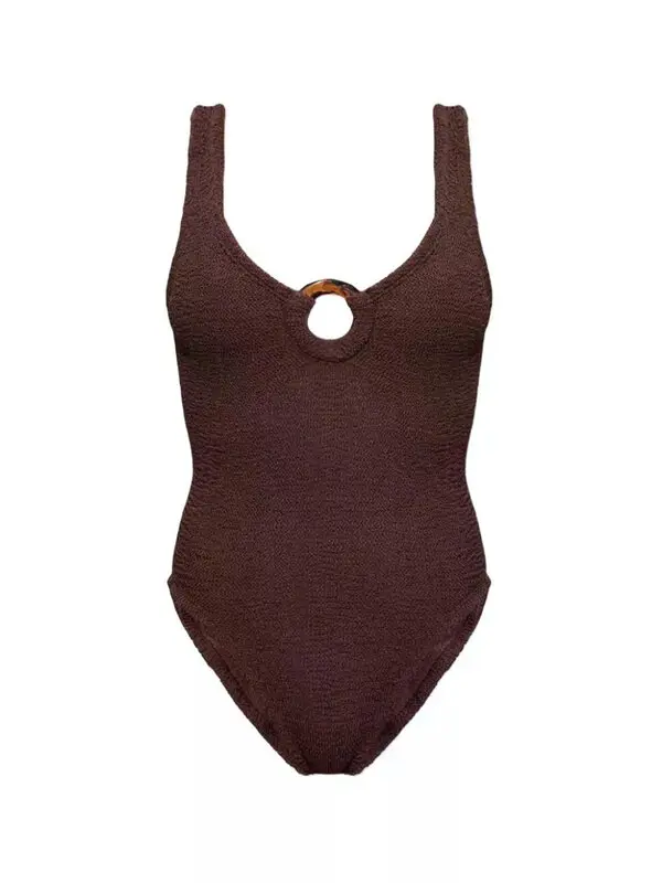 Hunza G Celine Crinkle Couverage Swimsuit - Brown