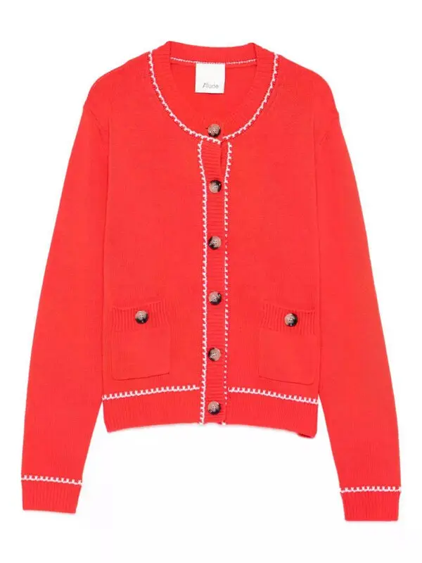 ALLUDE Patch-pocket Cardigan - Red