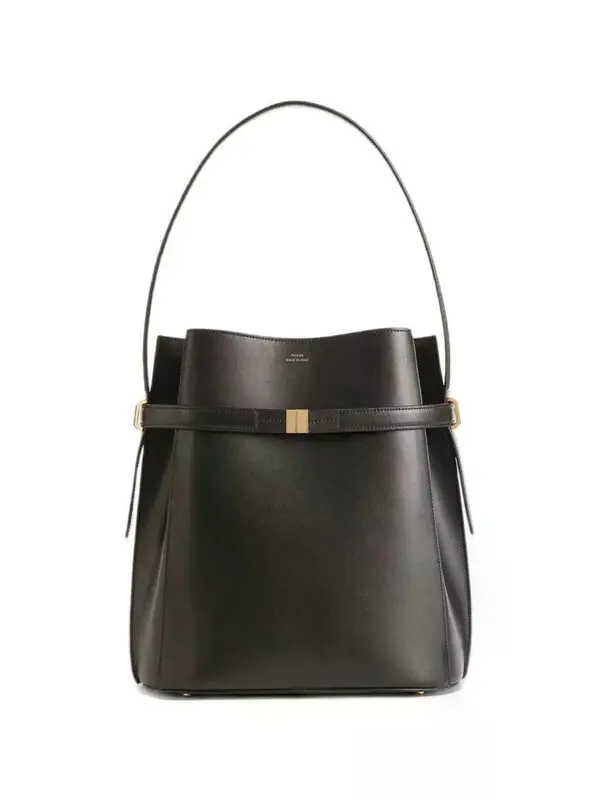TOTEME Belted Leather Bucket Bag - Brown