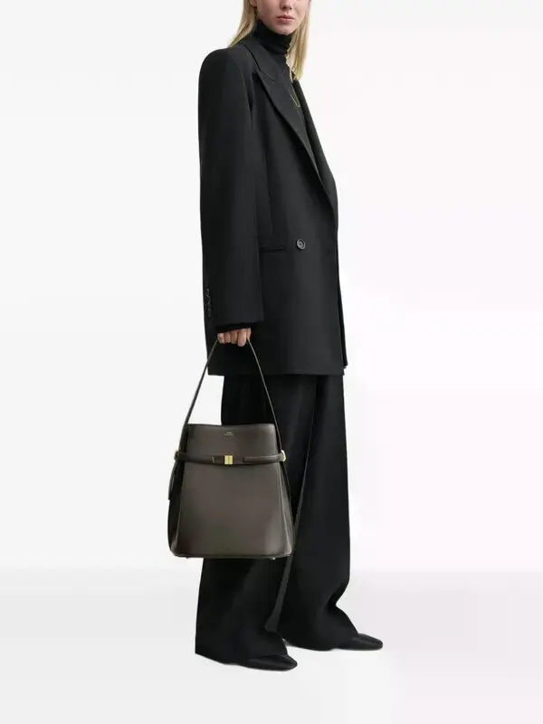 TOTEME Belted Leather Bucket Bag