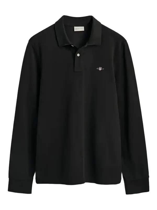 Gant Long-sleeve Pique Rugby Polo Shirt - Black