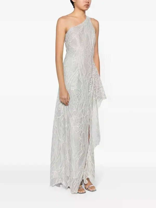 Simkhai Embroidered One-shoulder Gown