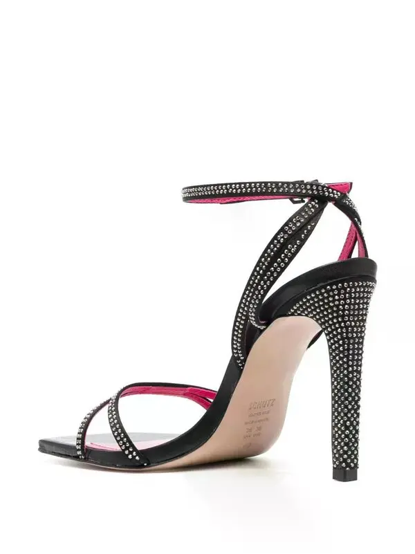 Schutz 105mm Leather Crystal-embellished Sandals