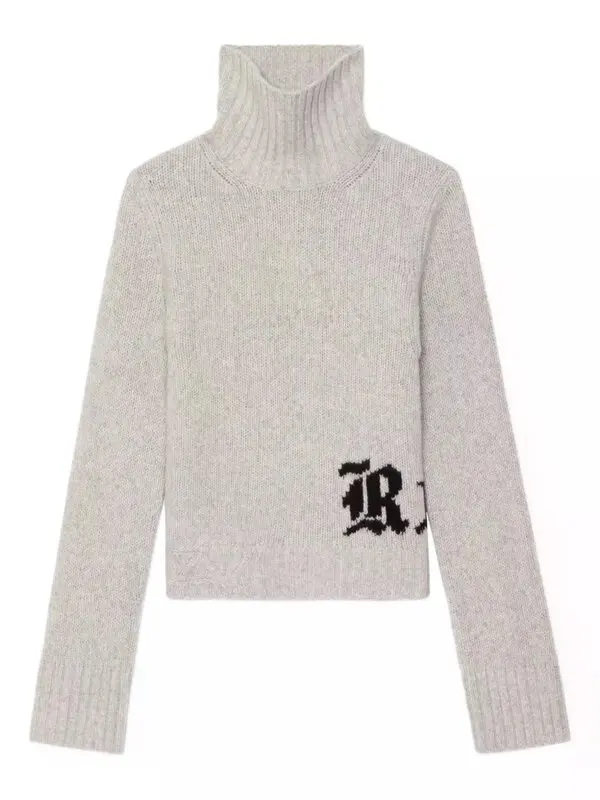 Zadig&Voltaire Rock" Intarsia High-neck Sweater - Grey
