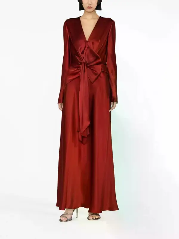Alberta Ferretti Bow Detail Draped Gown