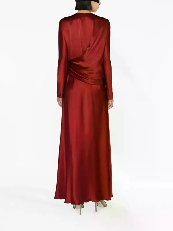 Alberta Ferretti Bow Detail Draped Gown