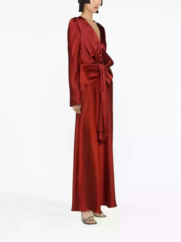 Alberta Ferretti Bow Detail Draped Gown
