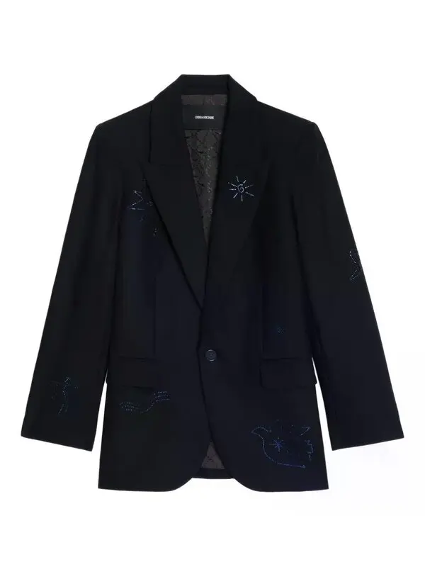 Zadig&Voltaire Vival Blazer With Rhinestone Embellishments - Blue