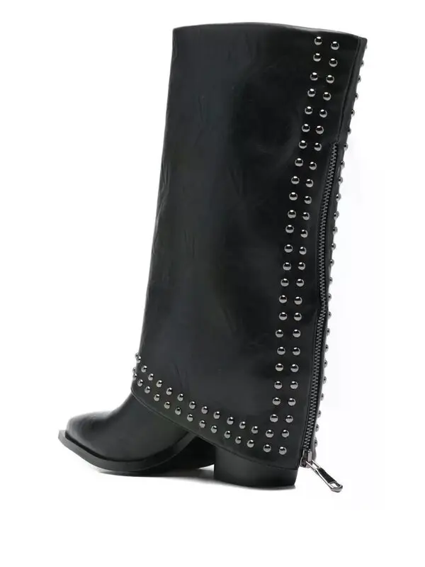EXÈ Studded Pointed Toe Block Heel Zip Fastening Boots