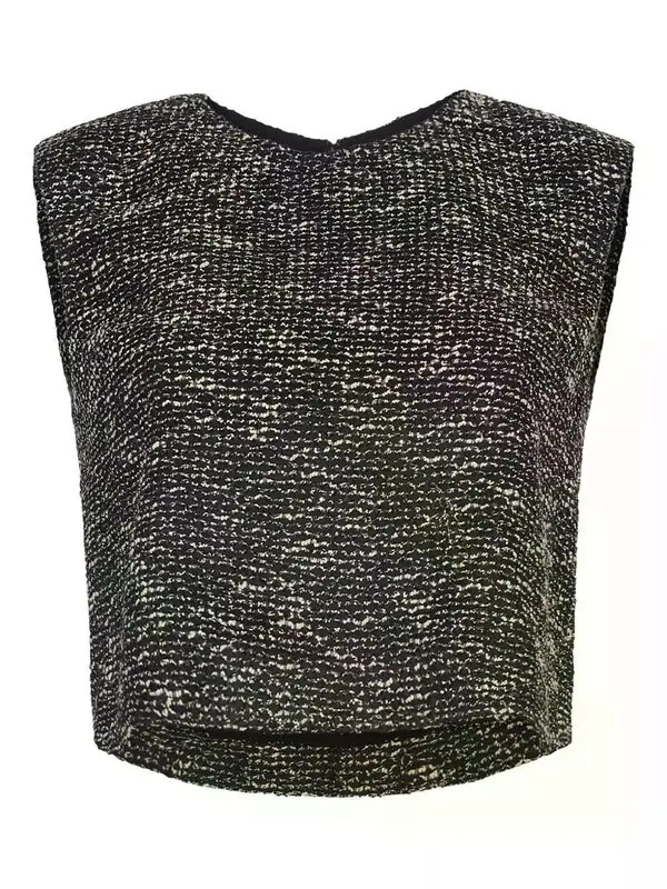 Adam Lippes Sleeveless Tweed Effect Top - Black