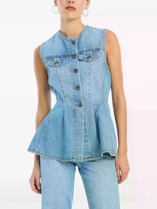 ROTATE BY BIRGER CHRISTENSEN Sleeveless Denim Top