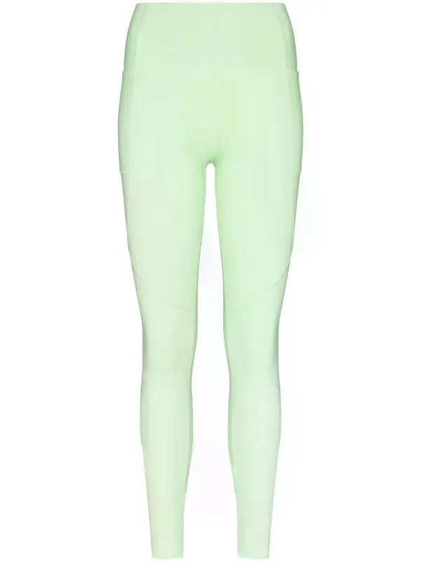 Y3 Panelled Logo Leggings - Green