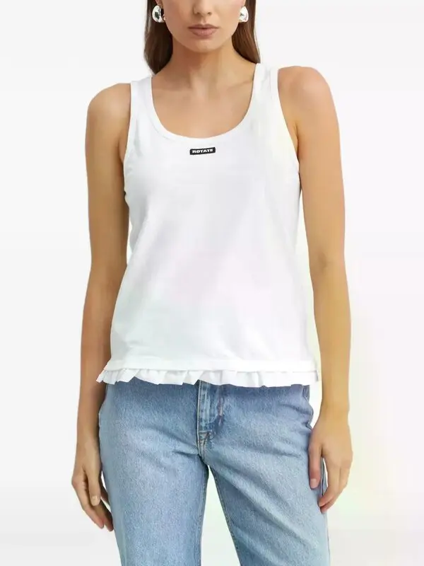 ROTATE BY BIRGER CHRISTENSEN Sleeveless Ruffle Hem Tank Top