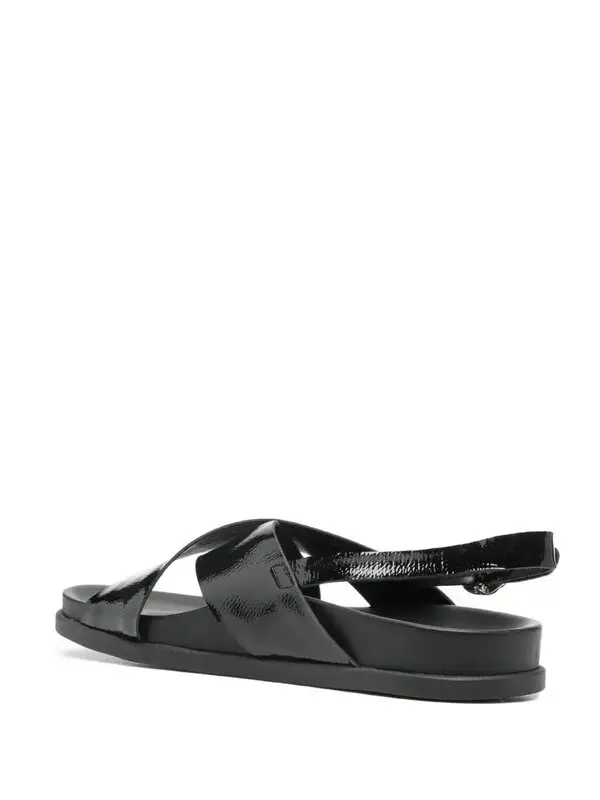 ANCIENT GREEK SANDALS Ikesia Crossover Strap Sandals - Black