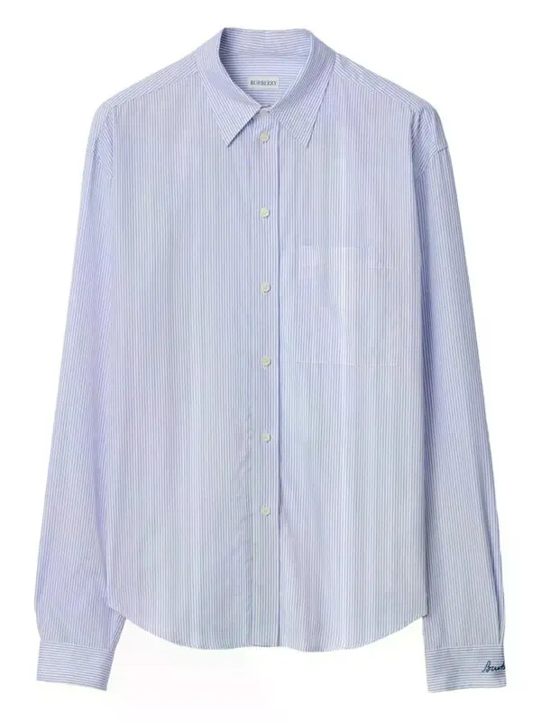 Burberry Striped Logo-embroidered Shirt