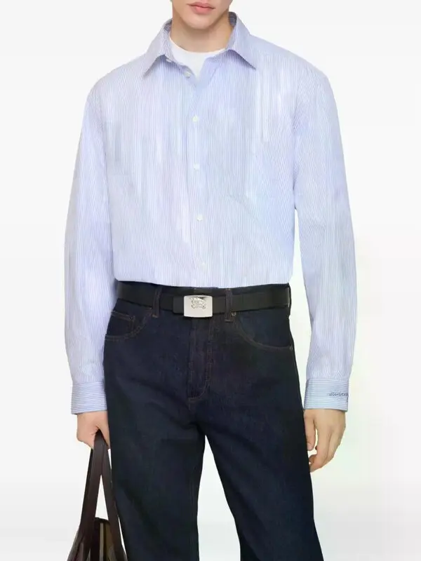 Burberry Striped Logo-embroidered Shirt
