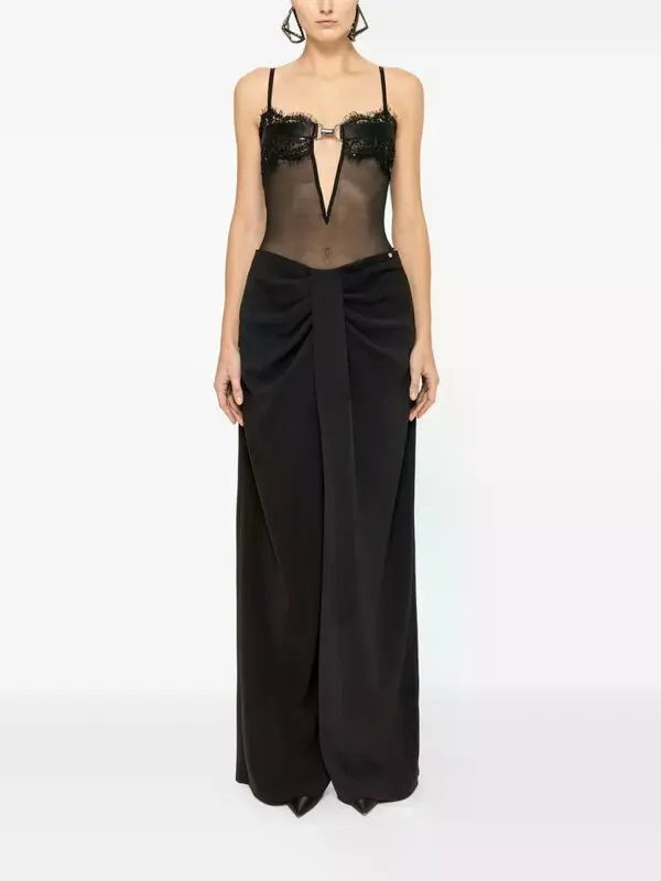 NISSA Side-pockets Loose Fit Draped Detail Pants