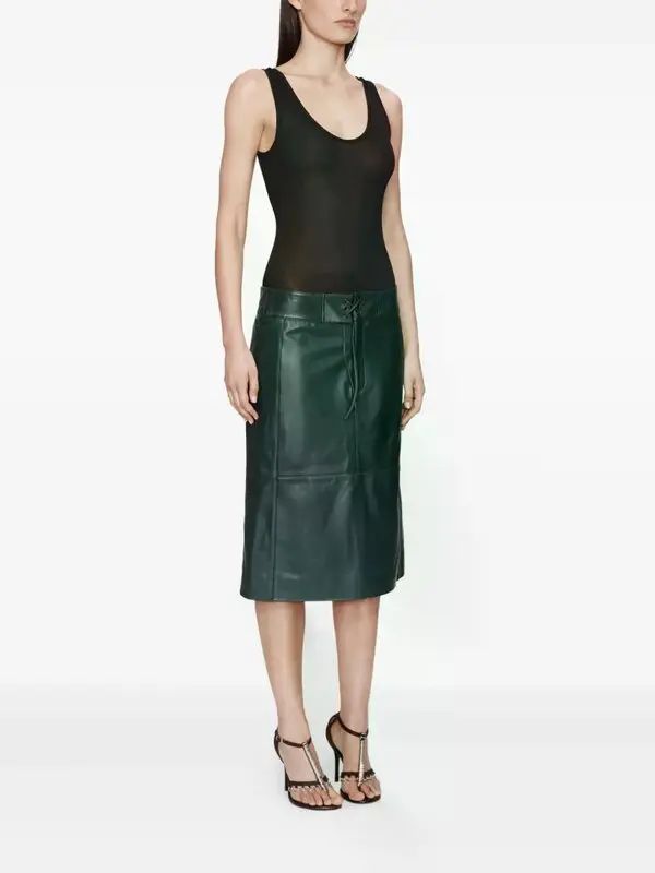 Christopher Esber Panelled Leather Midi Skirt - Green