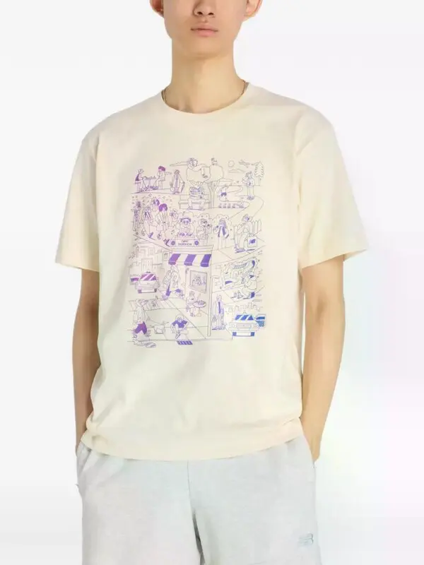 NEW BALANCE Graphic-print T-shirt - Neutrals