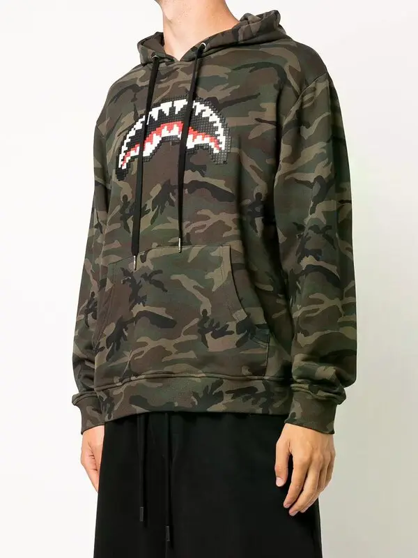 MOSTLY HEARD RARELY SEEN 8-BIT Camouflage Shark Hoodie - Green