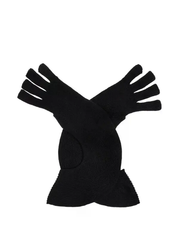 Issey Miyake Ribbed Knit Fingerless Gloves