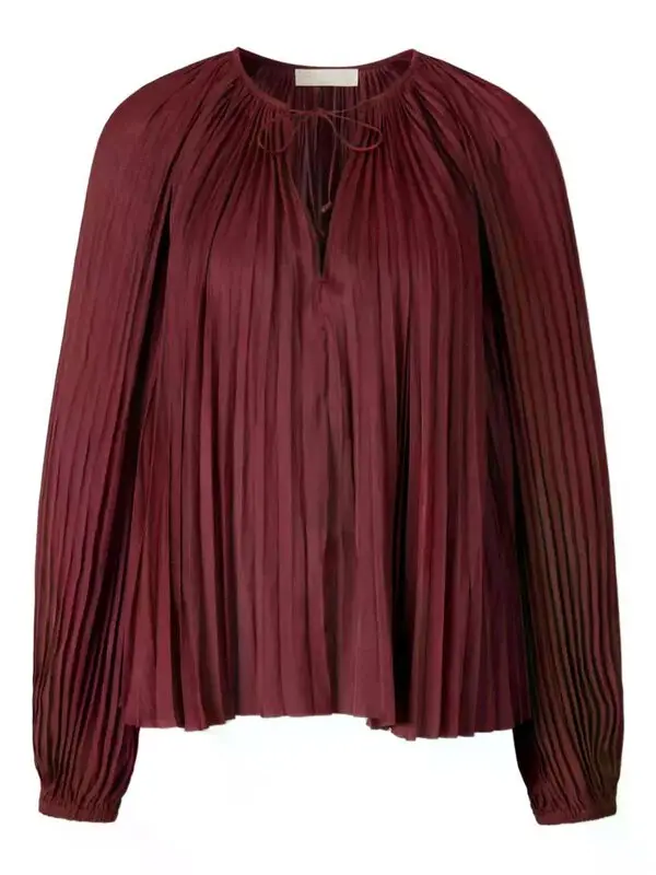 Ulla Johnson Electra Pleated Blouse - Red