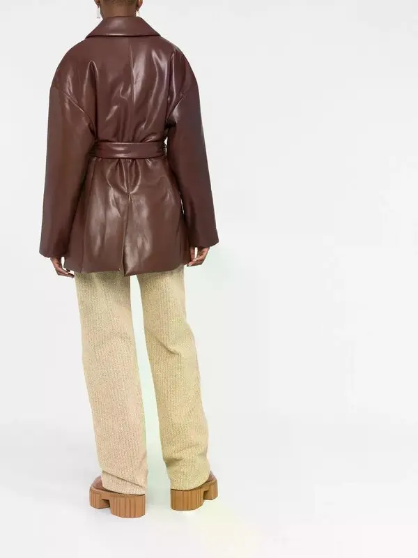 Nanushka Belted Faux-leather Blazer