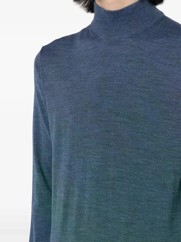 Luciano Barbera Wool Roll Neck Jumper - Blue