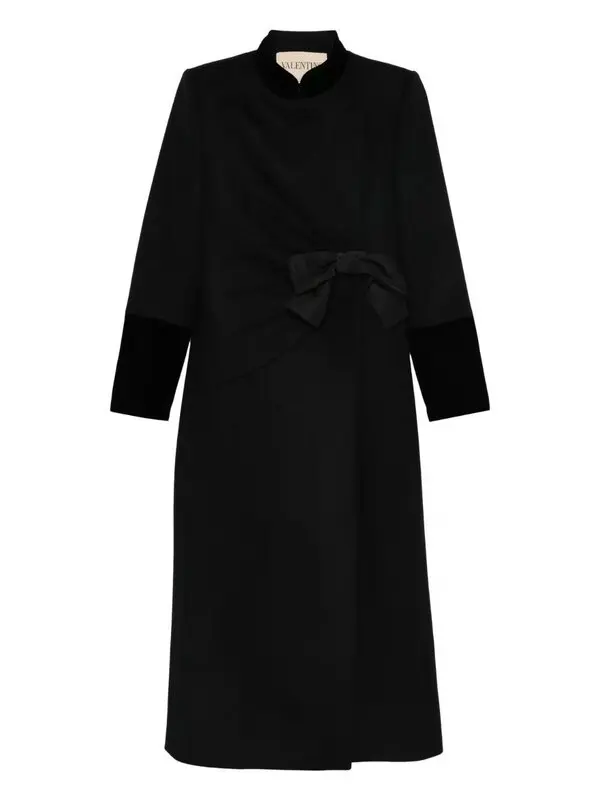 Valentino Garavani Bow Detailed Coat - Black
