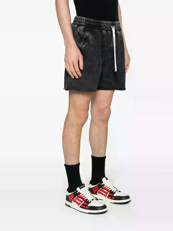 Amiri Filigree Cotton Track Shorts - Black