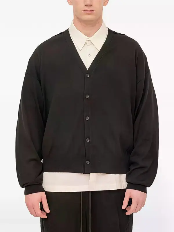 THE VIRIDI-ANNE V-neck Cardigan With Elbow Patches
