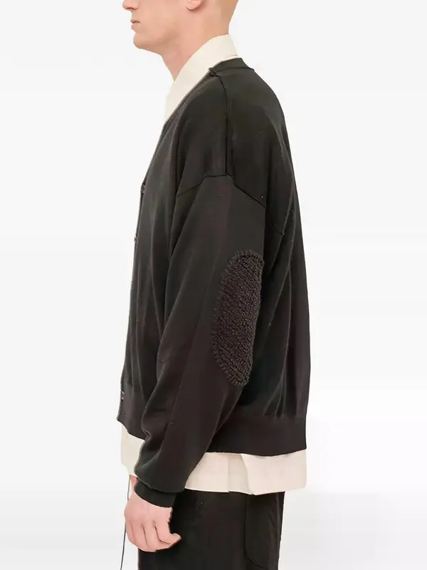 THE VIRIDI-ANNE V-neck Cardigan With Elbow Patches