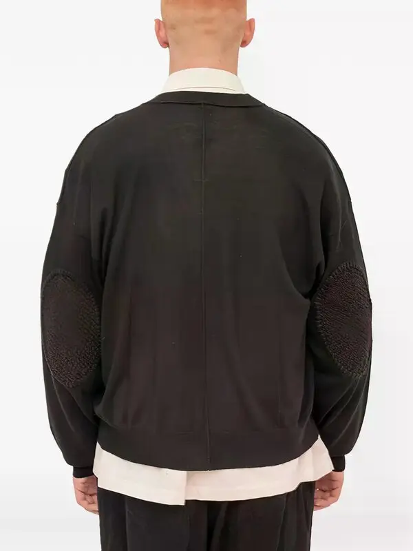 THE VIRIDI-ANNE V-neck Cardigan With Elbow Patches