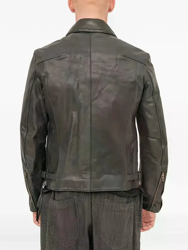 THE VIRIDI-ANNE Zip-up Leather Jacket