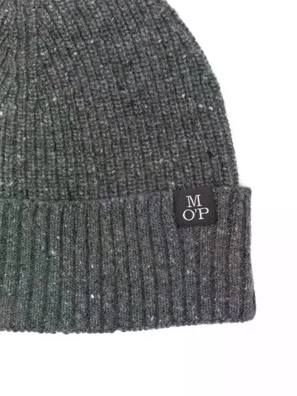 Marc O'polo Ribbed Beanie With Logo Patch