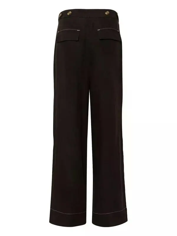 ALOHAS Zulu Linen Trousers With Contrast Stitching