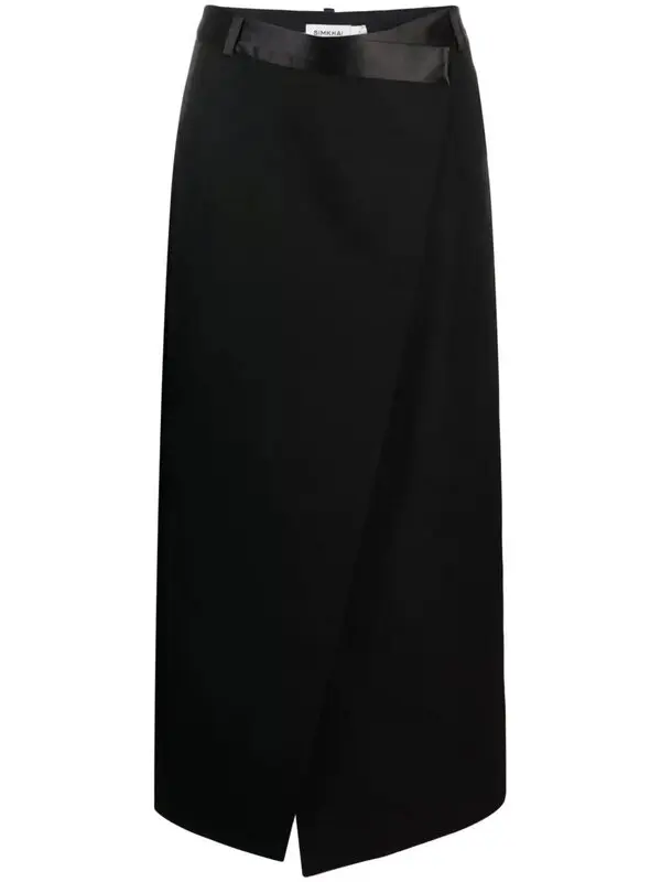 Simkhai Wool Blend Midi Skirt