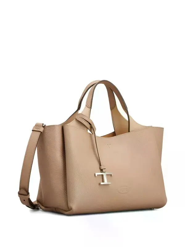 TOD'S Leather Tote Bag With Logo Pendant