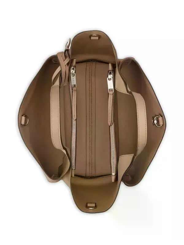 TOD'S Leather Tote Bag With Logo Pendant
