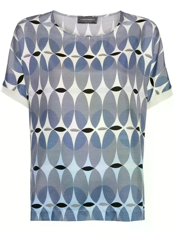 Lorena Antoniazzi Geometric Print Silk T-shirt
