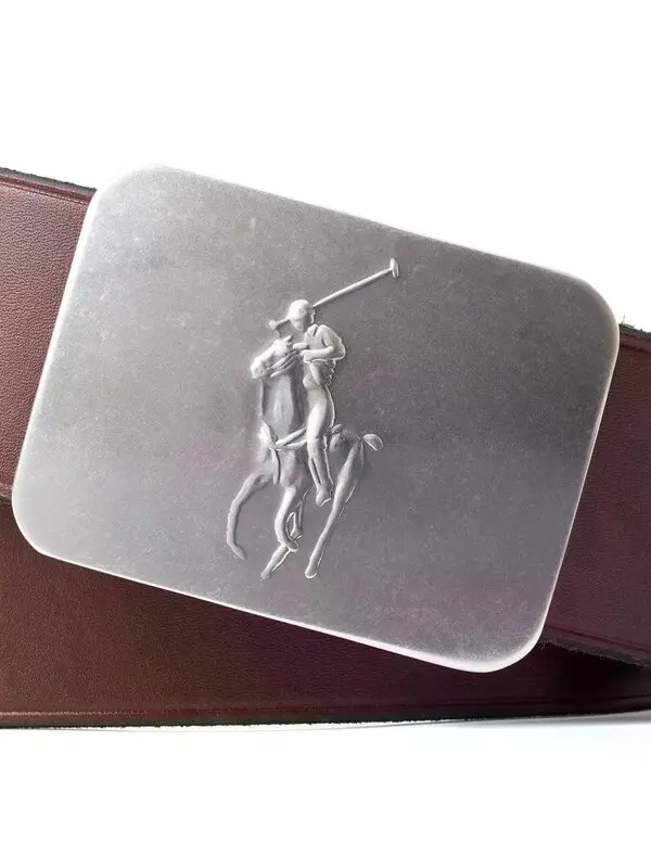 Polo Ralph Lauren Pony Plaque Leather Belt - Brown
