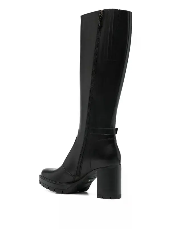 NEROGIARDINI Knee High Block Heel Buckle Boots