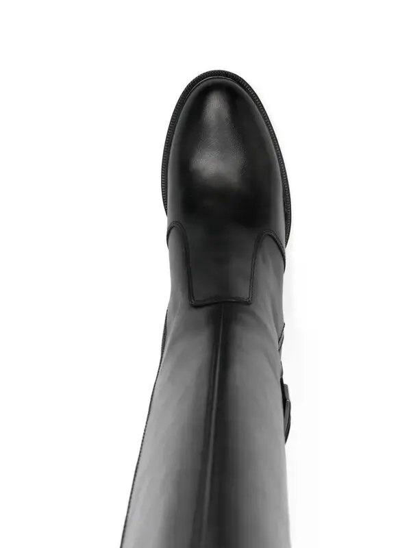 NEROGIARDINI Knee High Block Heel Buckle Boots