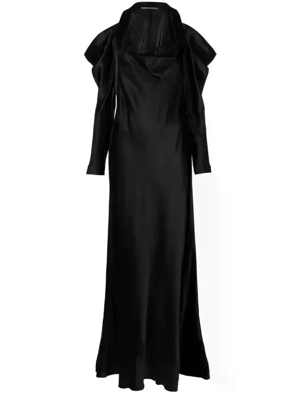 Alberta Ferretti Lace-detail Satin Long Dress