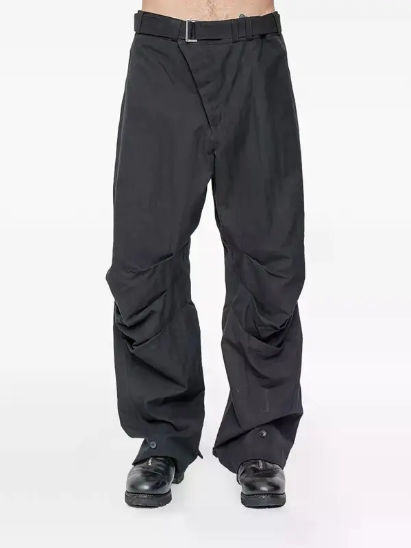 THE VIRIDI-ANNE Belt Button Detail Trousers