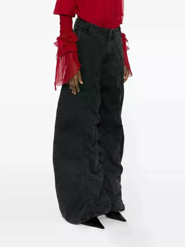 PALMATIC STUDIO Ruched Panel Wide Leg Jeans