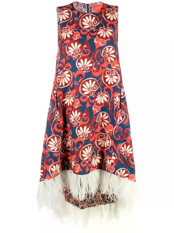 La DoubleJ La Scala' Feather-trim Dress