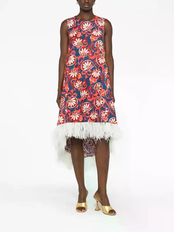 La DoubleJ La Scala' Feather-trim Dress